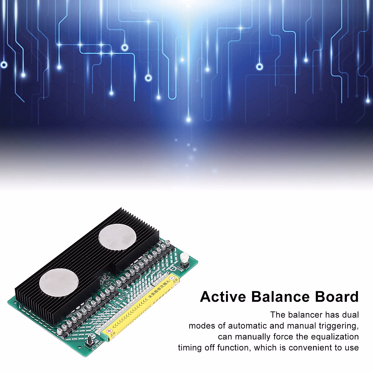 4 to 24S 8A Battery Active Equalizer, Automatic Detection Active Balancer Lithium Battery Active Balance Board with Circuit Breaker Protection Device