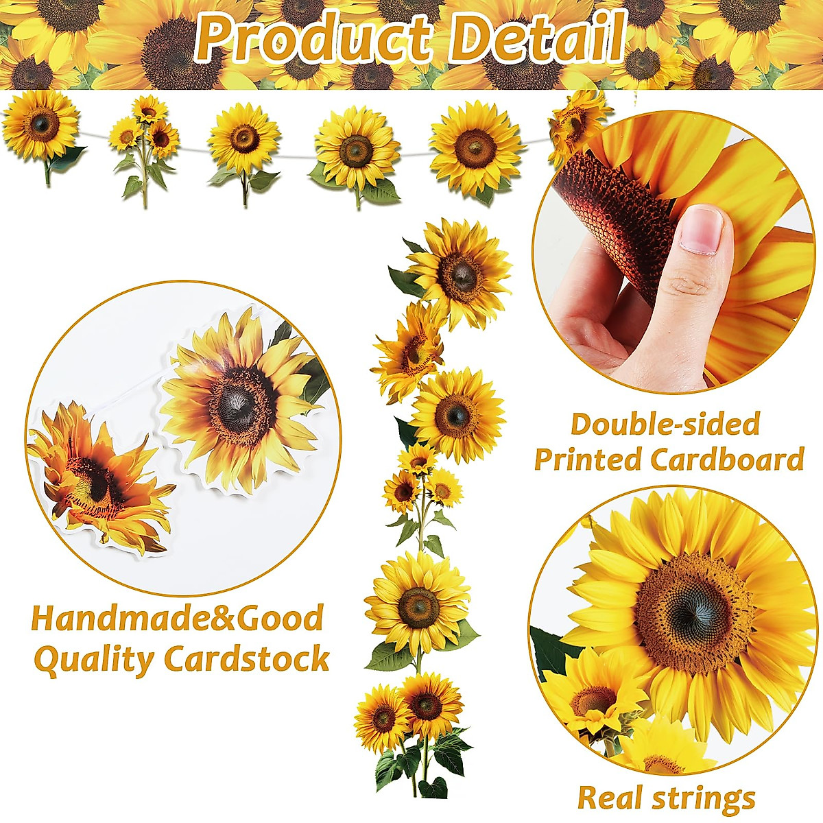 gisgfim 209Pcs Sunflower Bridal Birthday Party Supplies Includes Sunflower Party Plates Napkins Fork Sunflower Tablecloth Banner Hanging Garland Kit for Summer Bridal Shower Party Decorations Set