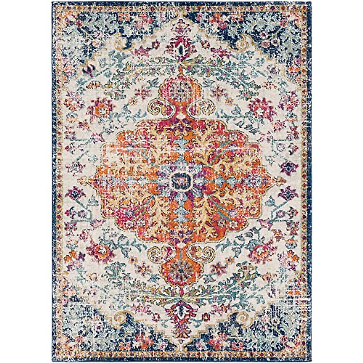 Artistic Weavers Odelia Vintage Bohemian Area Rug,5'3" x 7'3",Orange/Navy