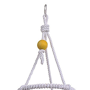 Hypeety Pet Bird Parrot Swing Hanging Toy Parakeet Budgie Cockatiel Cage Hammock Swing Toy Round Cotton Rope Tri Toy Hanging Toy