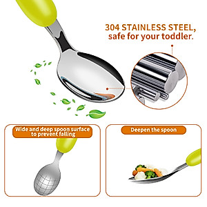 Lehoo Castle Toddler Utensils Set, 6PCS Dinosaur Toddler Silverware Spoon and Fork Knife Set, Children's Flatware Set