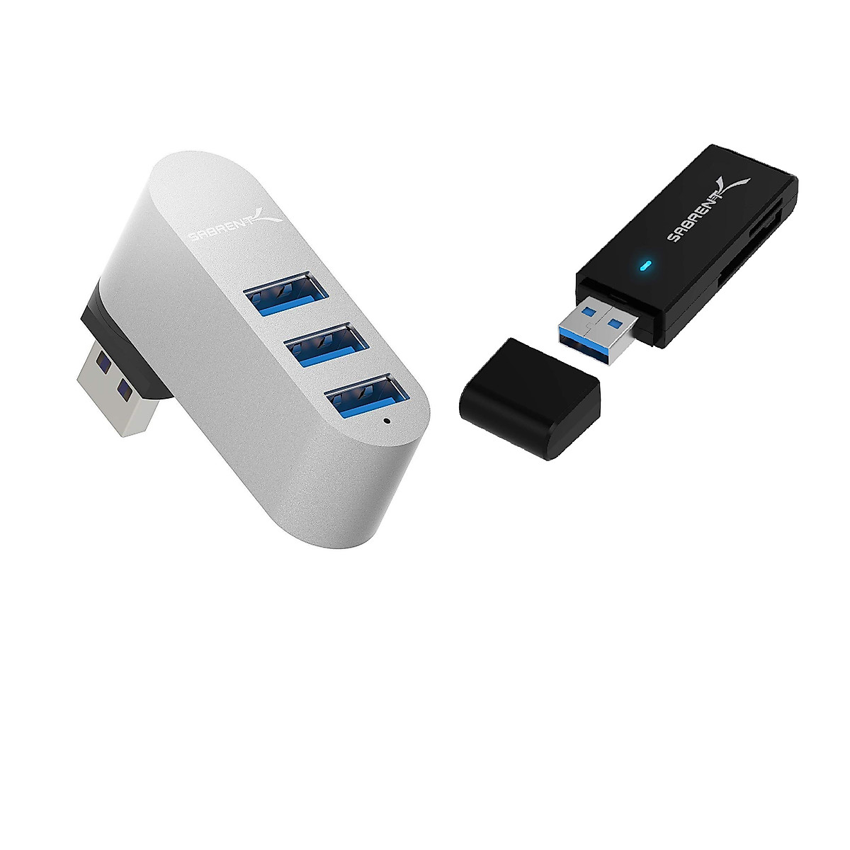 Sabrent Premium 3-Port Aluminum Mini USB 3.0 Hub + USB 3.0 Micro SD and SD Card Reader