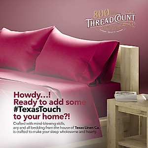 TEXAS LINEN CO. 800 TC Egyptian Cotton Sheets - 4 Piece Maroon Full Size Cooling Sheet for Hot Sleepers, Soft, Breathable Bed Sheet Set, Luxury Hotel Sheets, Fits Mattress Upto 18'' DEEP Pocket