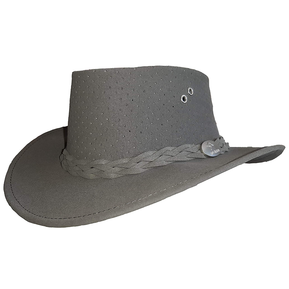 Aussie Chiller Outback Bushie – Perforated Hat for All Seasons/Made in Australia (Grey, Large)