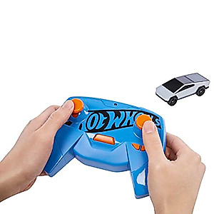 Hot Wheels RC Tesla Cybertruck 1:64 Scale, Remote-Control Toy Vehicle, Works On & Off Track, Includes Track Adapter