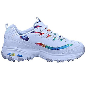 Skechers Women's D'Lites-Summer Fiesta Sneaker, White Multi, 5 M US