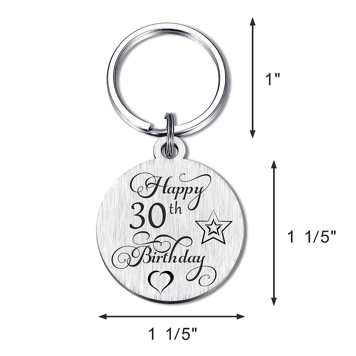 Laluminter 30 Years Old Birthday Gifts for Women Men - Happy 30th Birthday Bday Decorations Keychain Presents for Him Her