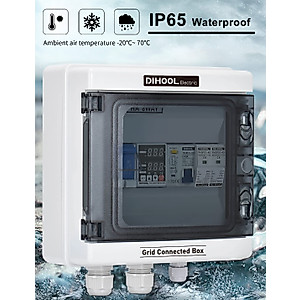 DIHOOL Off Grid Solar Power Systems AC 220V Breaker Box Solar Disconnect Switch pv Combiner Box on Off Grid Living Supplies