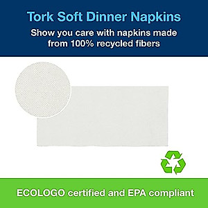 Tork Advanced Dinner Napkin, 1/8 Fold, 2-Ply, 310100, 6 x 350 napkins