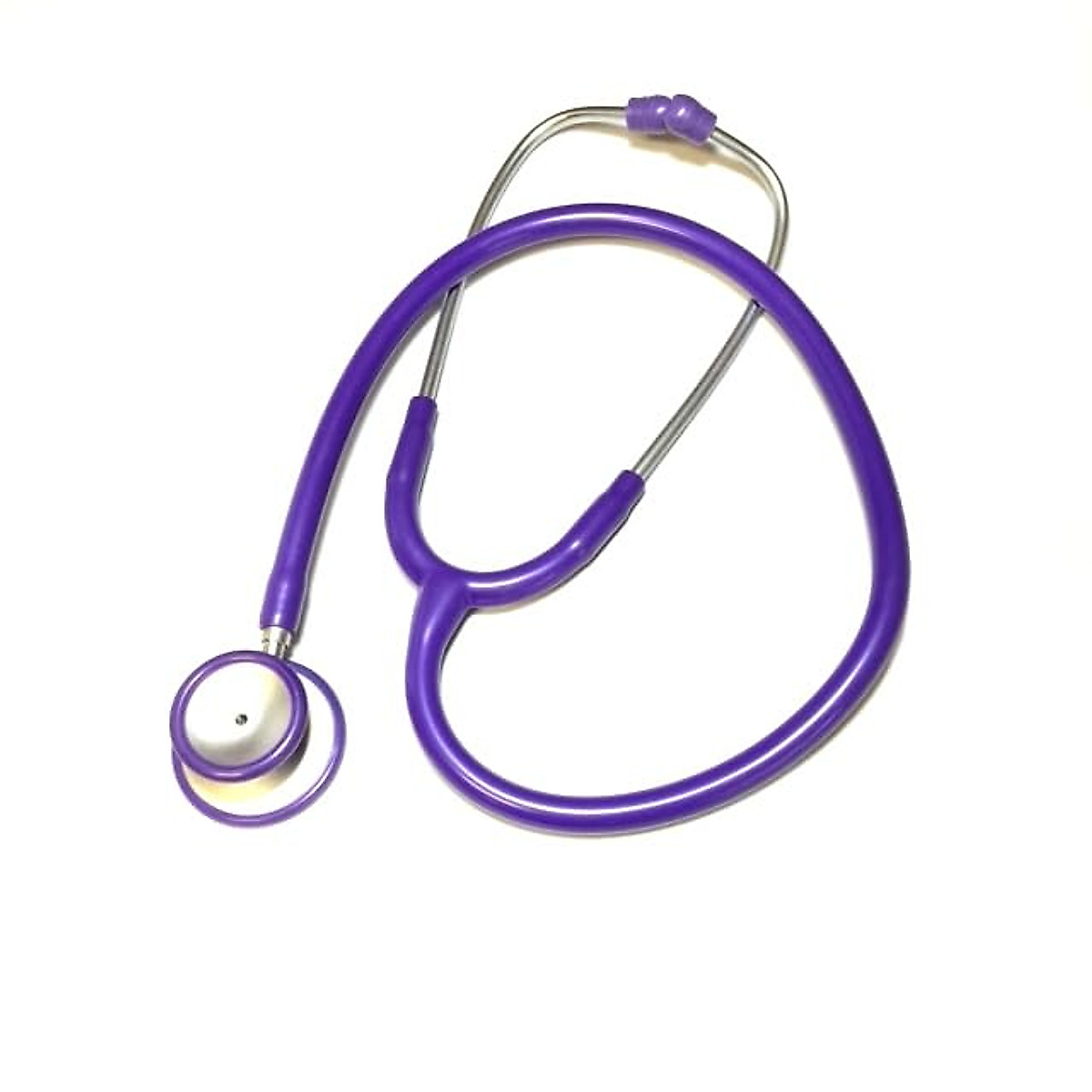 Deluxe Dual Head Stethoscope #411 by Lane Instrument, Nickel-Plated Zinc Alloy, Colored Tubing, 5 Color Options (Purple)