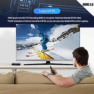 Android 10.0 TV Box, Android Box 4GB RAM 64GB ROM H616 Quad-Core 64-bit 2.4G/5G Dual WiFi 10/100M Ethernet, Support H.265/3D/6K Ultra HD/BT 5.0/HDMI 2.0 Smart TV Box