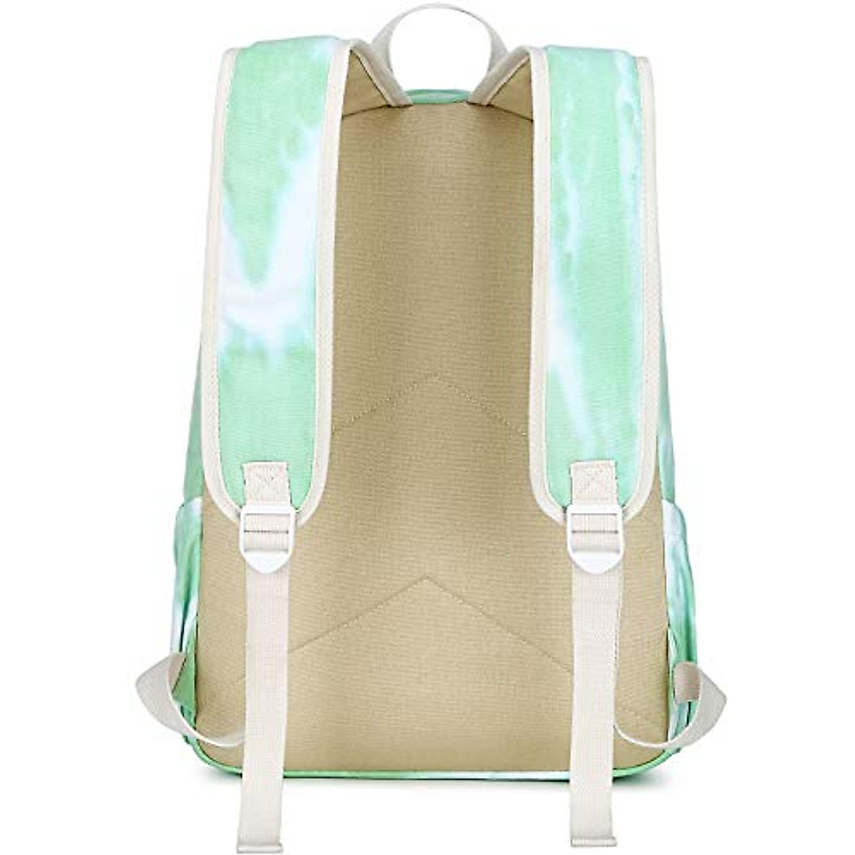 Lanola Canvas School Bag Backpack Girls or boy, Ranibow Style Unisex Zip Backpack School College for Teens Girls Students Casual Lightweight Travel Daypack Outdoor (Green)