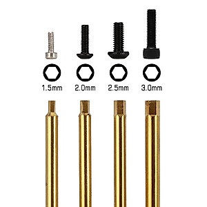 INJORA Hex Screwdriver 4 in 1- Allen Wrenches Set 1.5mm 2.0mm 2.5mm 3mm with 4 in 1 Cross Wrench 4 5 5.5 7mm- RC Tool Kit for TRX4 Arrma Helicopter Drone Boat