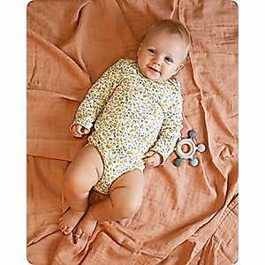 Mom Beebi Muslin Swaddle Blankets, Soft Silky Swaddle Blanket, Breathable and Skin-Friendly Baby Blankets for Boys & Girls, 4-Pack Unisex Baby Blankets, 47 x 47 inches