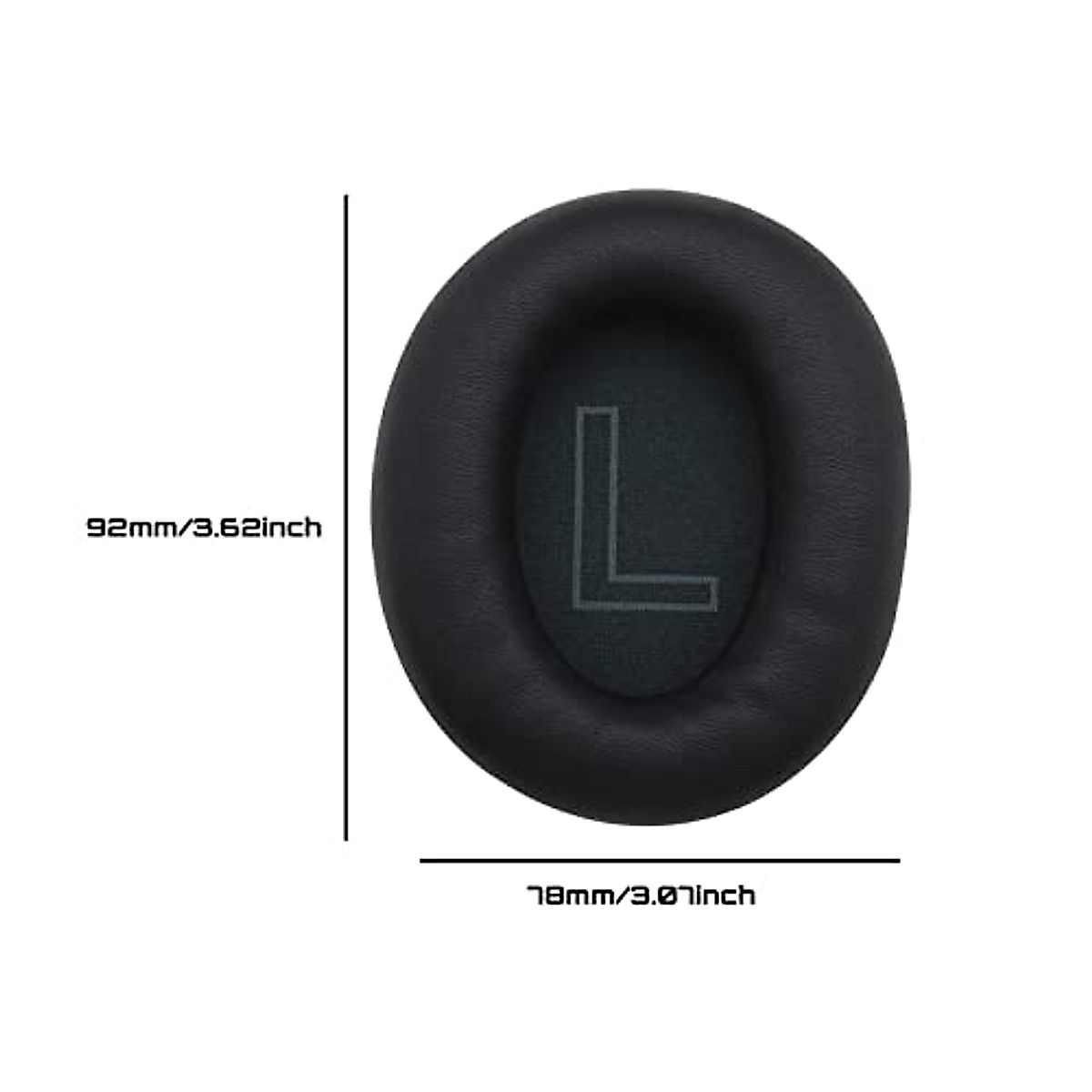 Micro Traders 1 Pair Earpads Ear Cushions Protein Leather Replacement Repair Parts Compatible with Anker Soundcore Life Q20 Q20BT Wireless Headphones Black