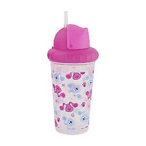 Toddler Sippy Cups for Girls | 10 Ounce Blue’s Clues Sippy Cup Pack of Two with Straw and Lid | Durable Blue Leak Proof Travel Water Bottle for Toddlers