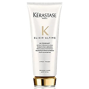 Kerastase Elixir Ultime Oil-Infused Conditioner | For Normal to Dry Dull Hair | Anti-Frizz & Shine Activating | With Camellia & Argan Oils | Le Fondant | 6.8 Fl Oz