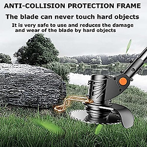 Electric Lawn Edger Trimmer Cordless Grass Brush Cutter with Eplacement Blade and Rechargeable Batteries, Handheld Brushless Cutting Machine 9000Mah Lithium-Ion,1 Battery