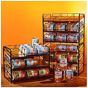 HOYRR Can Storage For Pantry,Can storage,Can Organizer,Rustic farmhouse style Can Organizer For Pantry,Wood Can Organizer For Pantry,Can Organizer For Pantry can store up to 36 cans.（Pack of 1）