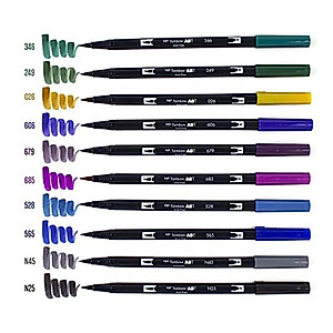 Tombow Dual Brush Pen Bohemian Marker, 10 Piece