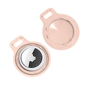 AirTag Dog Tag Waterproof Pet Holder for Apple Updated Model (Soft Pink)