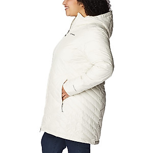 Columbia Women's Heavenly Long Hooded Jacket, Chalk, 3X