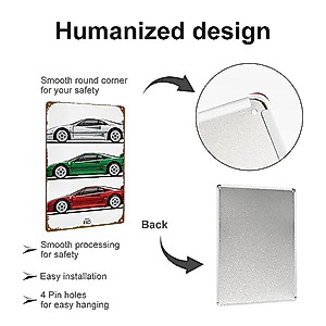 Ferrari F40 3 Color Collection PosterMetal Sign Retro Wall Decor for Home Gate Garden Bars Restaurants Cafes Office Store Pubs Club Sign Gift 12 X 8 INCH Plaque Tin Sign