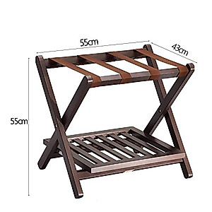 Luggage Rack Hotel Luggage Rack, High-end Hotel Room Solid Wood Luggage Rack, Bedroom Coat Rack, Large Rack for Household Use (Color : Brown, Size : 55x43x55cm)