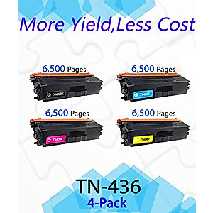 EASYPRINT (4-Pack) Compatible TN-436 TN436 Toner Cartridge Used for Brother HL-8260CDW L8360CDWT L9310CDW MFC-L8690CDW L8900CDW L8610CDW L9570CDW(T) DCP-L8410CDW Printer (Black Cyan Magenta Yellow)
