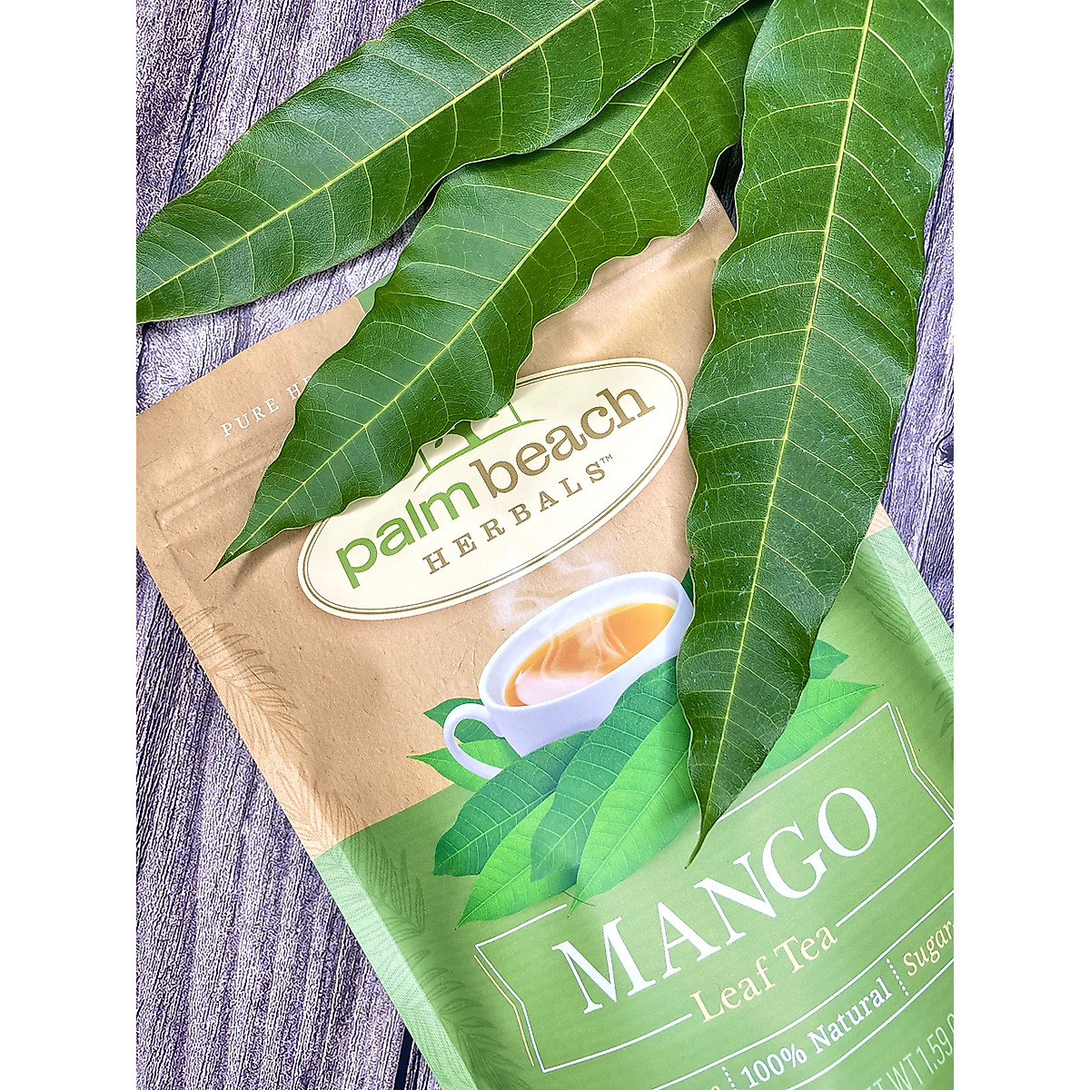 Mango Leaf Tea by Palm Beach Herbals, 30 Count Tea Bags, Caffeine-Free | Pure Herbal Tea Series