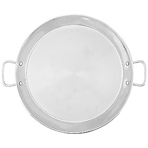 Garcima 16-inch Stainless Flat Bottom Paella Pan, 40cm