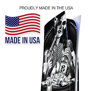 ITS A Skin Skins Compatible with Sony Playstation 5 Console Disc Edition - Protective Decal Overlay Stickers wrap Cover - Skull Girl Gangster