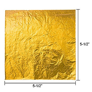 Paxcoo 300 Gold Leaf Sheets for Resin, Gold Foil Flakes Metallic Leaf for Resin Jewelry Making, Nail Art, Slime, and Gilding Crafts (Gold, Silver, Rose Gold Color 5.5 by 5.5 Inches)