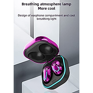 SZYCD Mini LED True Wireless Earbuds for iPhone, Bluetooth 5.1 Headset with Charging Box, TWS Stereo Headphones, Handsfree, Clear Calls, Suitable for Business and Work (Pink)