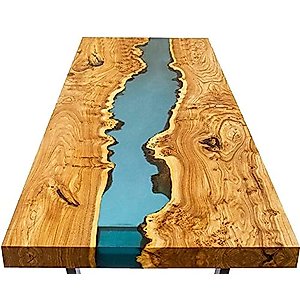 Epoxy Table, Epoxy Resin River Table, Live Edge Wooden Table, Natural Wood,Dining Table, Natural Epoxy Table, Resin Table