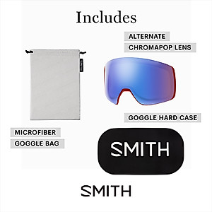 SMITH 4D MAG Goggles with ChromaPop Lens – Performance Snowsports Goggles with Easy Lens Change Technology for Skiing & Snowboarding – for Men & Women – Black + Sun Black Lens