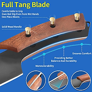 XYJ Portable Chef Knife Set Professional,Cleaver Kitchen Knives,Camping Vegetable Nakiri Knife,Brisket Boning Knives With Blade Guard,Carry Bag Set(6)