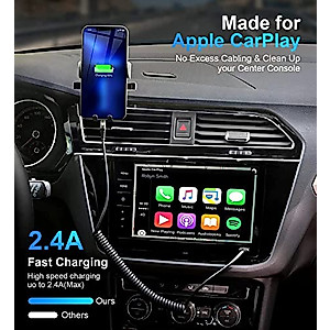 Coiled Lightning Cable, iPhone Charger Cable 3FT for Car, 2 Pack [Apple MFi Certified] 3 Feet Lightning Cord Compatible with iPhone14/13/12/11 Pro Max/XS MAX/XR/XS/X/8/7/Plus/6S iPad/iPod- Black