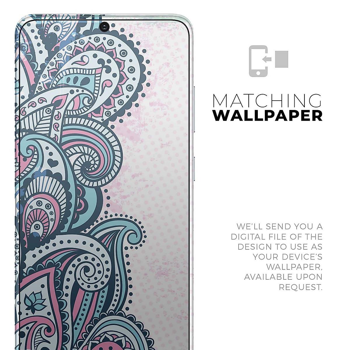 DesignSkinz Colorful Ethnic Sprouts Protective Vinyl Decal Wrap Skin Cover Compatible with The Samsung Galaxy S20 (Screen Trim & Back Glass Skin)