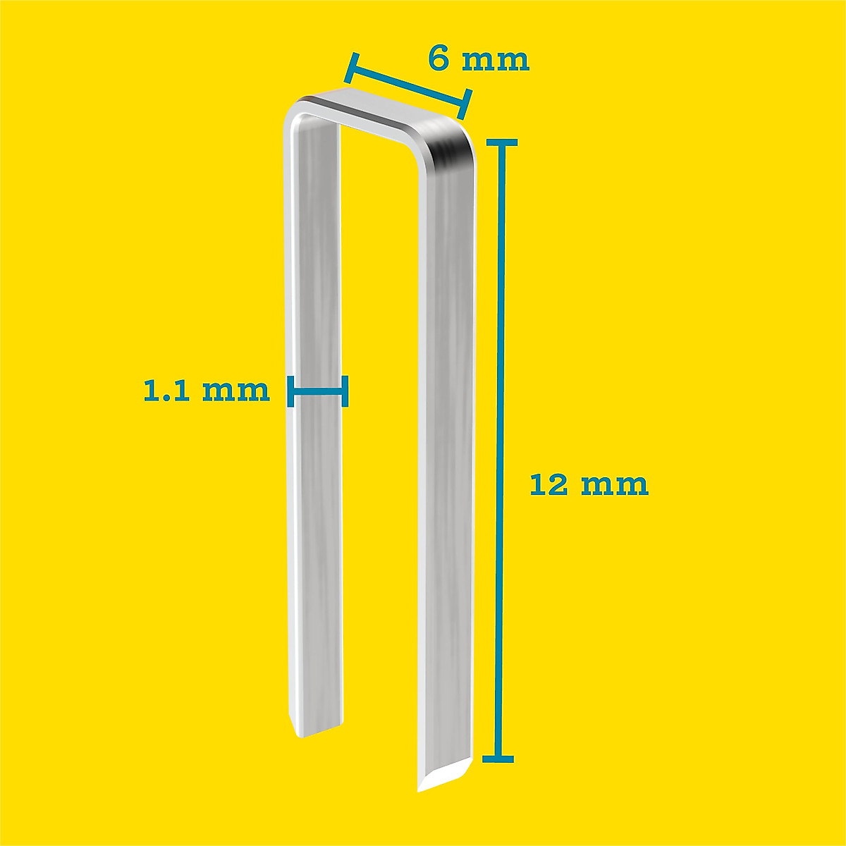 Rapid High-Performance Staples for Dense Materials, Narrow Crown No. 606, Leg Length 12mm, Staple Gun Staples, Resin-Coated Galvanised Steel, 3600 Pieces, Plastic Box (40303093)