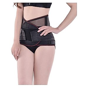 Physical Therapy Lumbar Back Brace, Lower Back Brace/Support for Pain Relief and Injury Prevention Adjustable Breathable & Lightweight Materia for Men & Women (Color : Black, Size : X-Large)