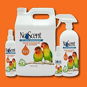 No Scent Bird Cage Cleaner Spray & Pet Odor Management, Natural Aviary Freshener (2 Fl Oz / 59 mL)