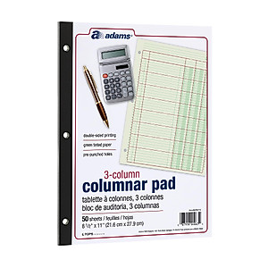 CARDINAL BRANDS INC. - Columnar Analysis Pad, 3 Column, 8 1/2 X 11, Single Page Format, 50 Sheets/pad ( ABFACP85113 ) ( ACP85113 )
