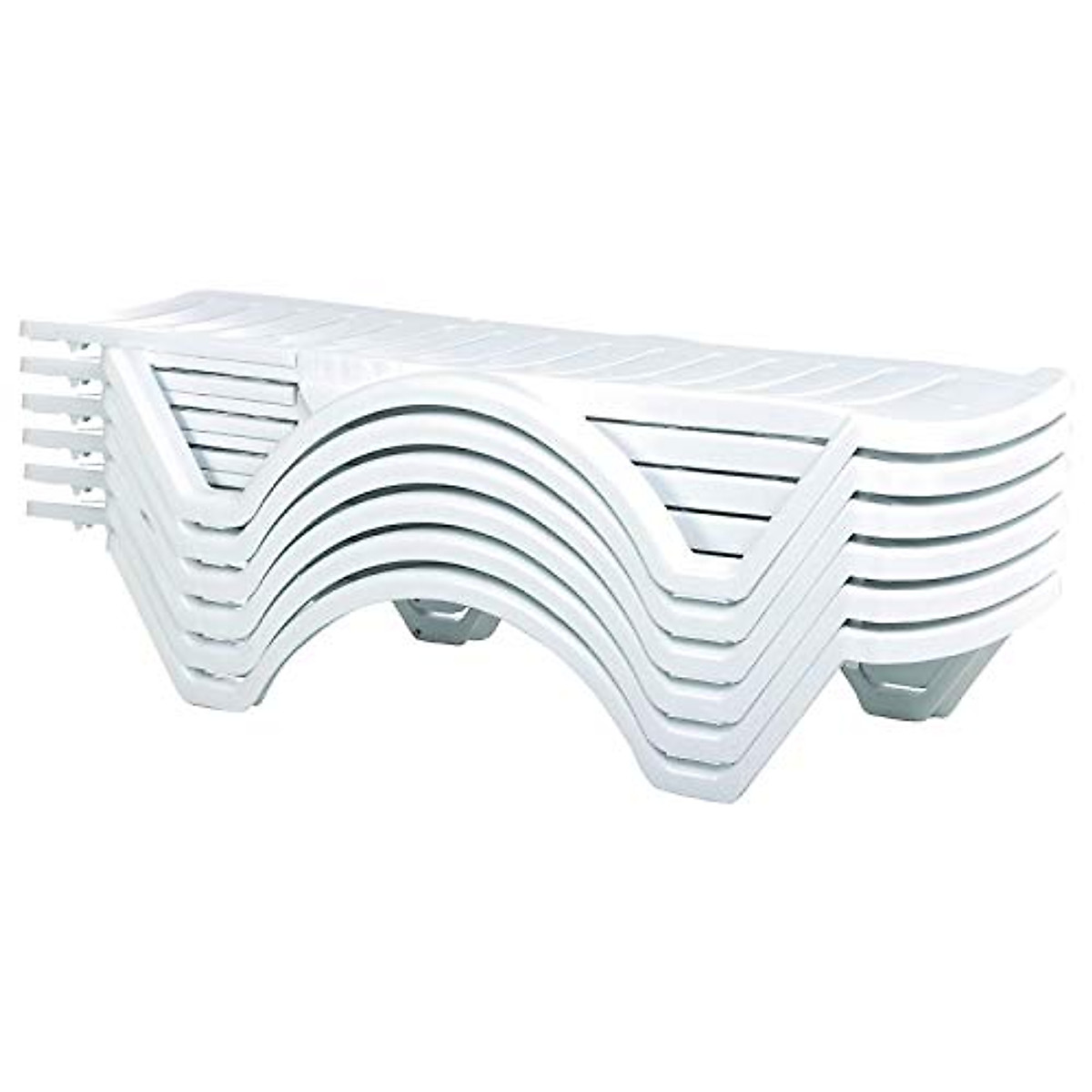 Compamia Aqua Pool Chaise Lounge Chair Stackable Marine Grade Plastic resin outdoor chaise lounge in White - Set of 4