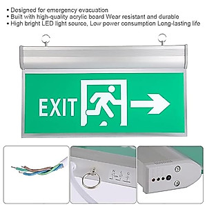 Emergency Exit Sign with Voice Alarm Function and Build in 800mAh Battery Backup, Safety Evacuation Indicator, Low Power Consumption and Long-Lasting Life, for School, Hospital, Hotel