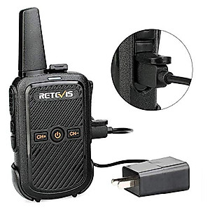 Retevis RT15 Rechargeable Walkie Talkies for Adults,Portable FRS Two-Way Radios Mini,VOX Lock USB Charging,for Outdoor Camping,Family Travel(1 Pack)
