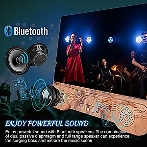14 inch Phone Screen Magnifier with Bluetooth Speaker,Mobile Phone Screen Amplifier with 2-in-1 Foldable Stretch Stand Holder Portable 3D Screen Magnifying Glass for All Smartphones(Wood Grain)