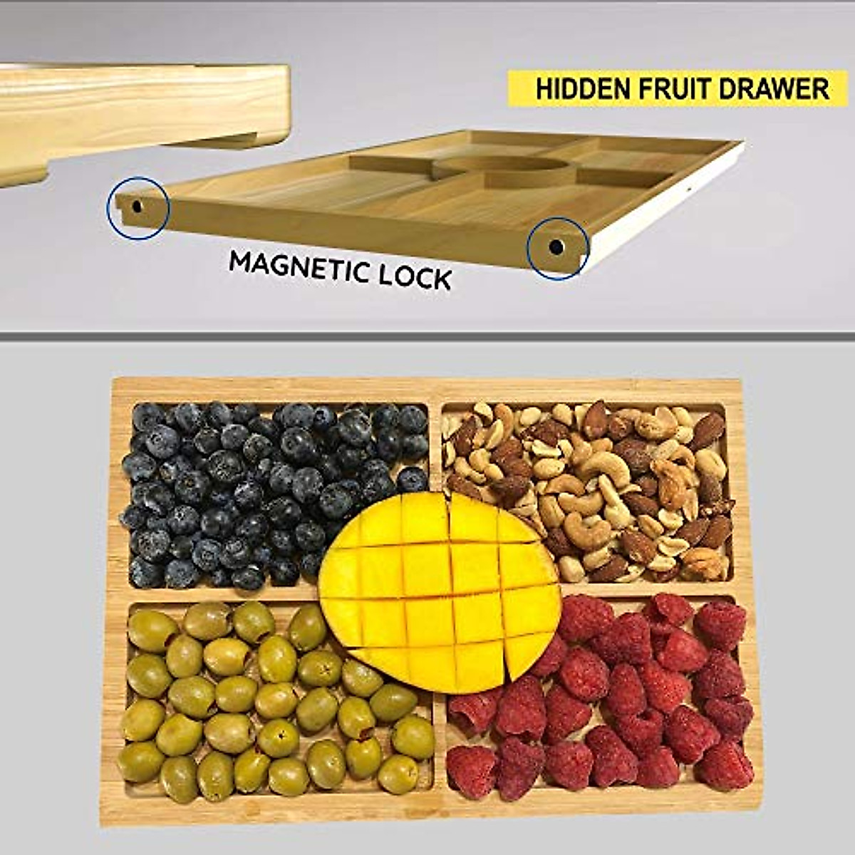 iBambooMart Charcuterie Boards, Extra Large Charcuterie Board Set - Bamboo Cheese Board and Knife Set - House Warming Gifts New Home, Wedding Gifts for Couples