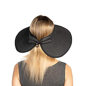 Sun Visor Hats Summer Wide Brim Straw Hat Clip on Beach Adjustable Large Brim Cap Golf Hat for Women…