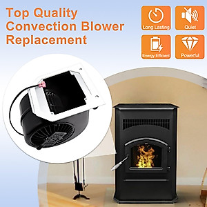 Criditpid KS-5020-1052 Convection Blower Fan Replacement for PelPro PP130, PP130-B, PP150, PP300, PP70, PPC90 Cast Iron Pellet Stove.